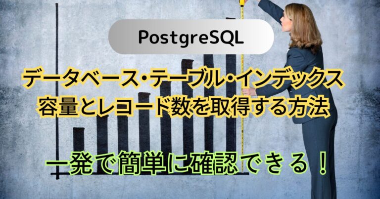PostgreSQLでデータベース・テーブル・インデックス容量とレコード数を一発で取得する方法